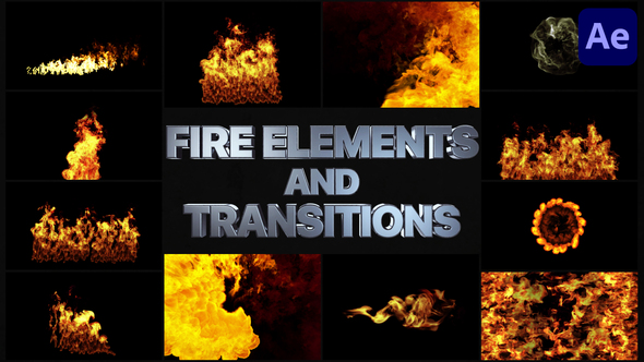 VFX Fire Elements And Transitions | After Effects, After Effects Project Files